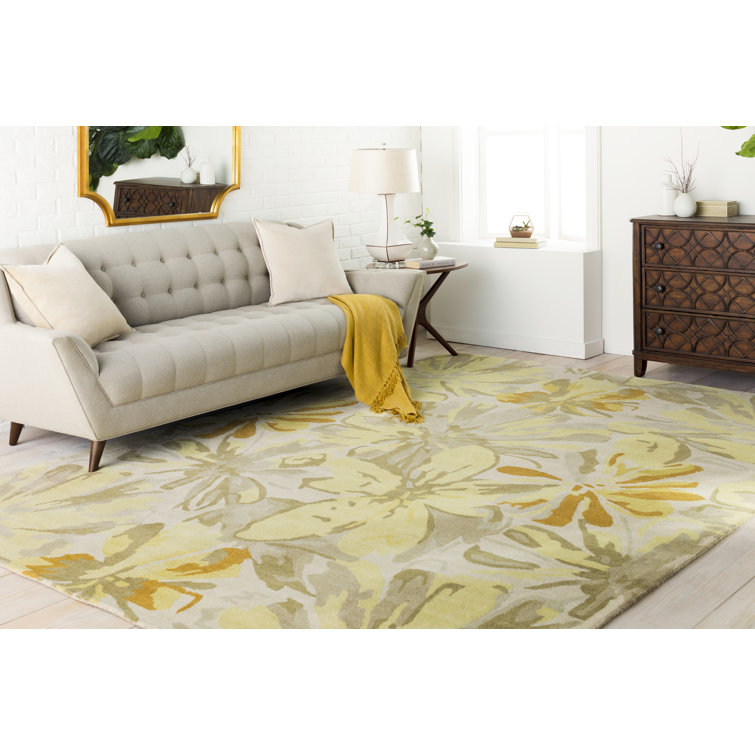 Langley Street Elsberry Floral Handmade Tufted Wool Brown/Green/Beige Area Rug & Reviews ...